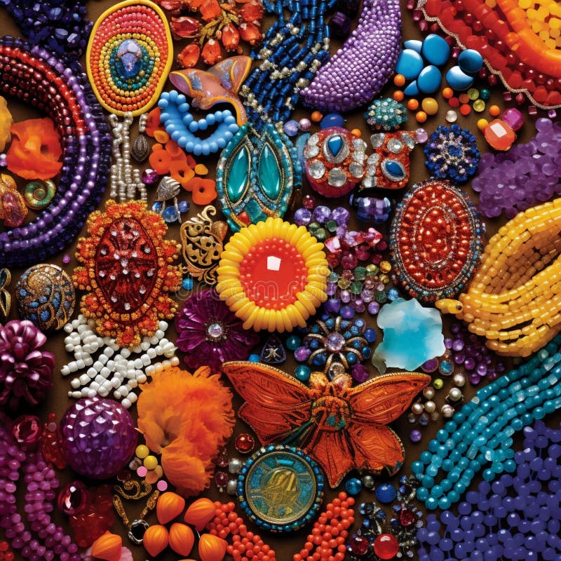 Beaded Harmony: Unifying Colors, Patterns, and Texture Stock ...