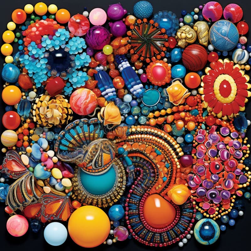 Beaded Harmony: Unifying Colors, Patterns, and Texture Stock ...