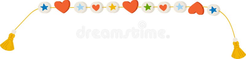 Beaded Hearts and Stars Bracelet Stock Vector - Illustration of ...