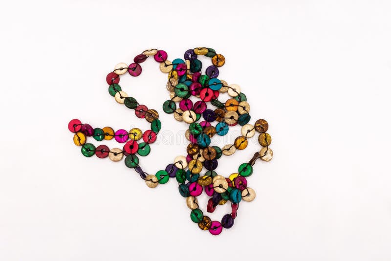 Beaded String of Colored Buttons Stock Photo - Image of garland ...