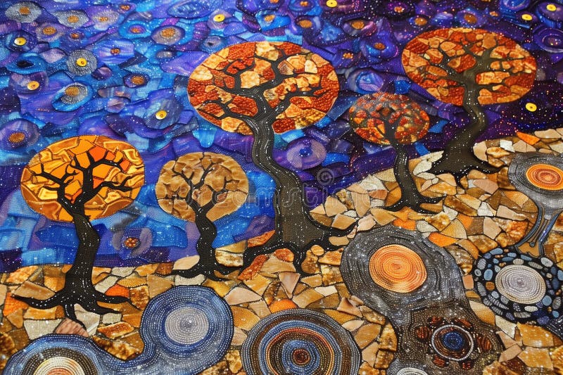 Beaded Tree Art stock illustration. Illustration of brown - 335732985