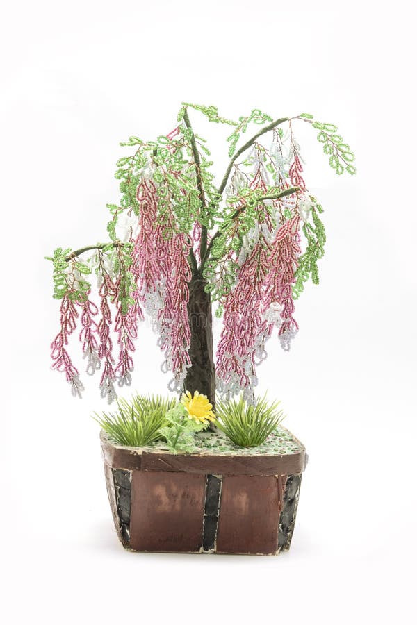 Beaded Tree on the Window Background. Stock Photo - Image of stands ...