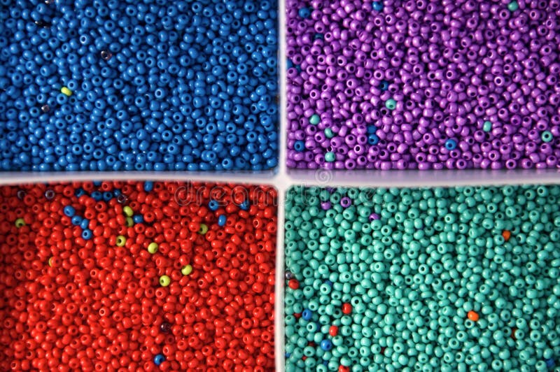 Beads 4 colors stock photo. Image of activity, hobby, making - 8812922