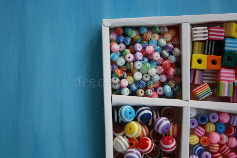 Beads in a Box of Different Colors Stock Photo - Image of macro ...