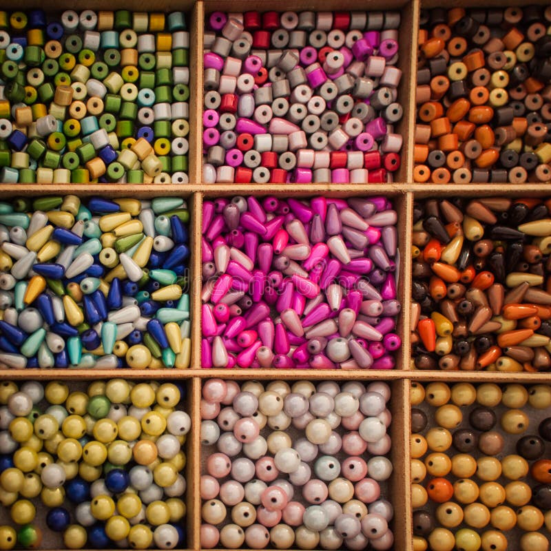 Beads in boxes stock image. Image of beauty, ceramics - 34906819