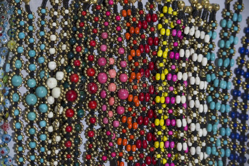 Beads Bracelets Background Multicolored Stock Image - Image of ...