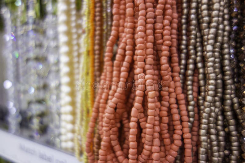 Beads on Display in Arts and Crafts Store Stock Photo - Image of shop ...