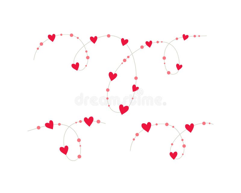 Beads with Hearts and Round Beads, Hearts on String, Decoration Design ...