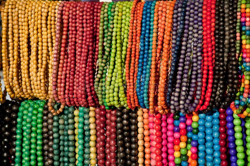 Beads Made of Wood and Painted in Different Colors Stock Photo - Image ...