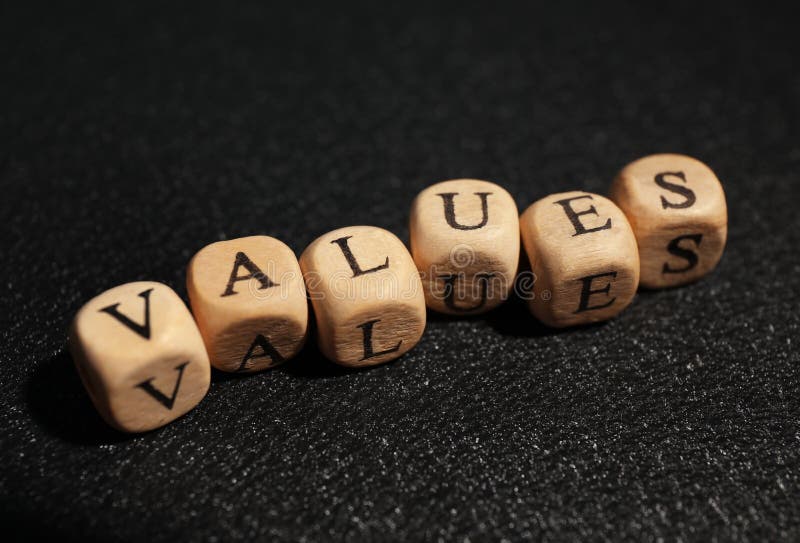 Beads with Word VALUES on Black Background Stock Image - Image of ...