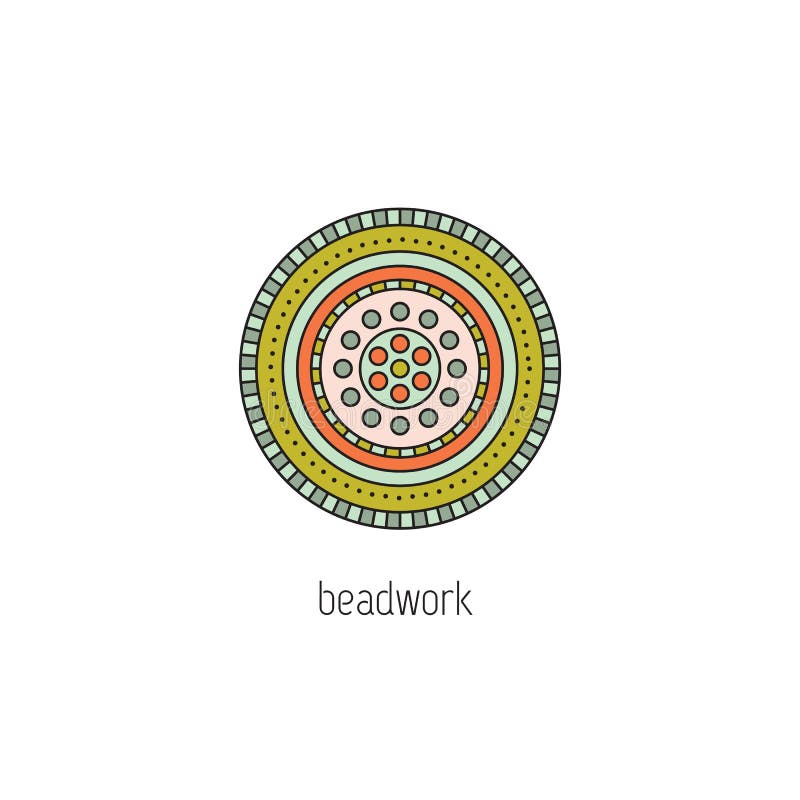 Beadwork line icon stock vector. Illustration of culture - 89068163