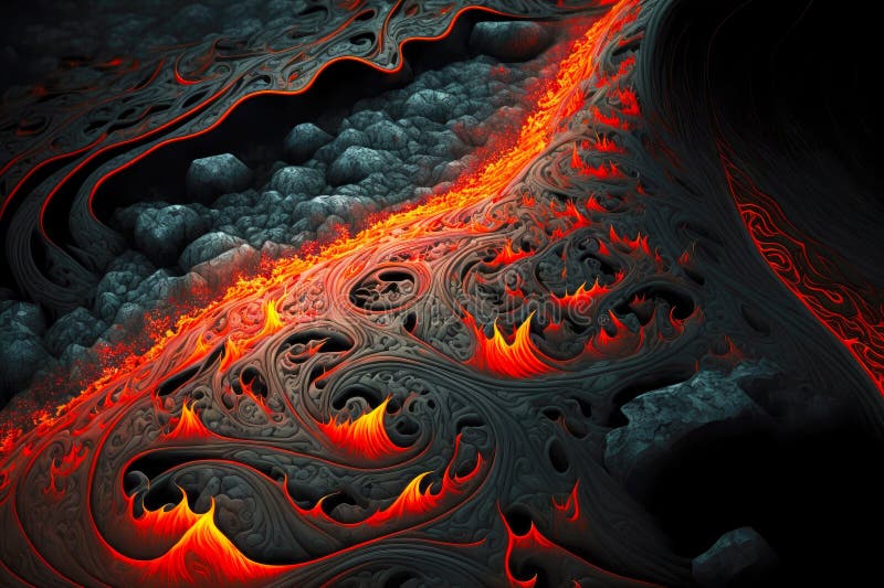 Beaful Abstract Drawings Created by Burning Lava Texture Stock ...