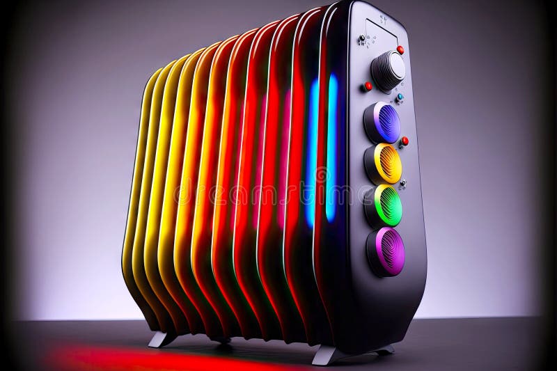 Beaful Heating Radiator with Temperature Controller Illuminated in ...
