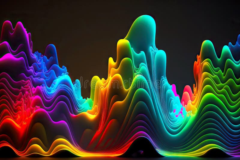 Rainbow Neon Symbol in Form of Infinity Sign on Dark Background Stock ...