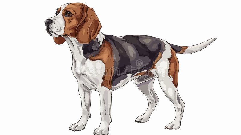Beagle Breed Hunting Dog Vector Illustration for Professionals Stock ...