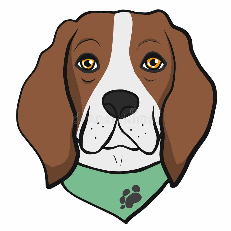 Beagle Cara De Perro Vector De Dibujos Animados Ilustración del Vector ...