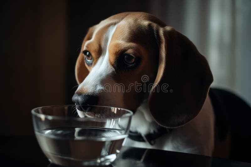 Dog Drinking Water Drawing