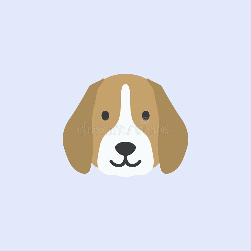 Beagle Dog Face. Cute Vector Illustration. Stock Vector - Illustration ...