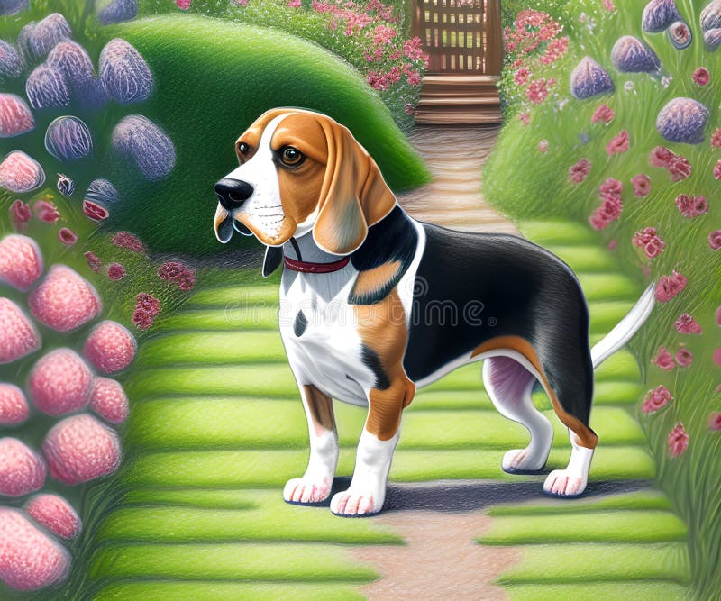 Beagle Dog, Generative AI Illustration Stock Illustration ...