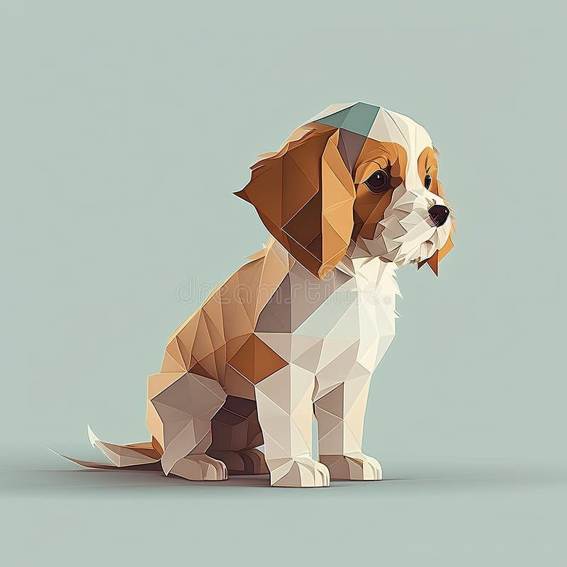 Beagle Dog in Low Poly Style. Polygonal Vector Illustration Stock ...