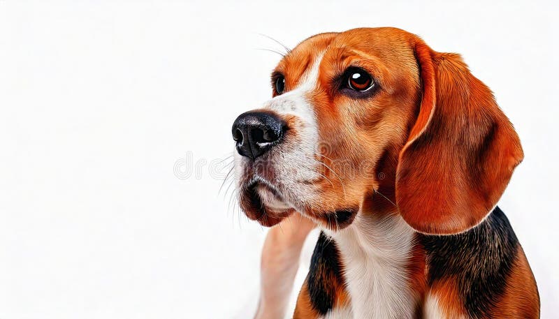 Beagle Dog Poses Gracefully Against a Plain Background Showcasing Its ...