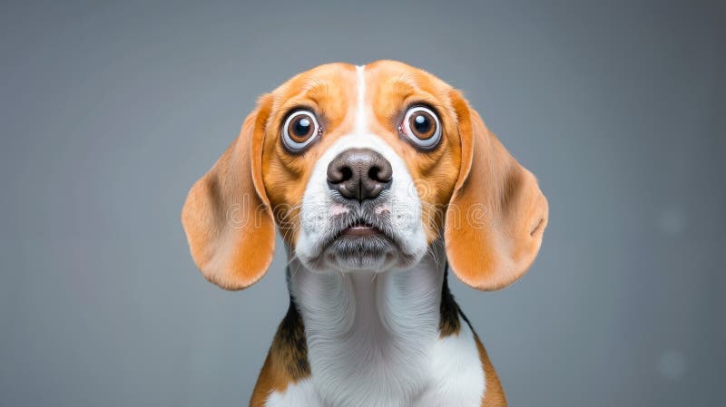 A Beagle Dog with a Surprised Look on His Face Stock Photo - Image of ...