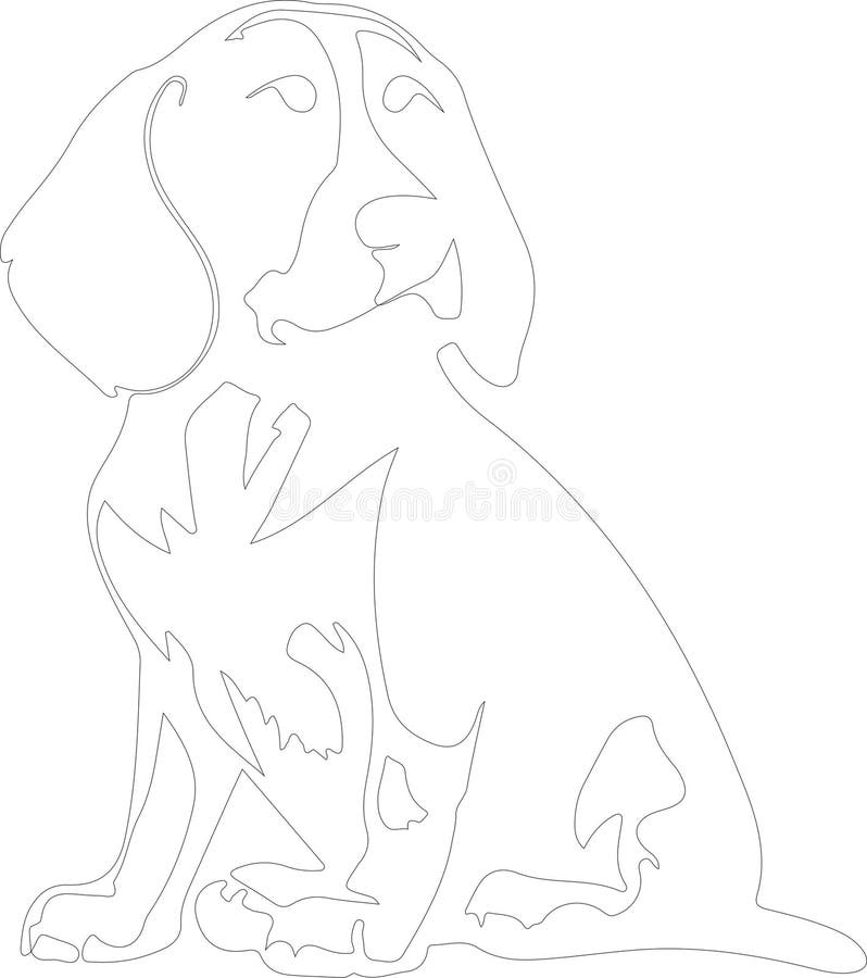Beagle Outline Outline Silhouette Generative Ai Stock Vector ...