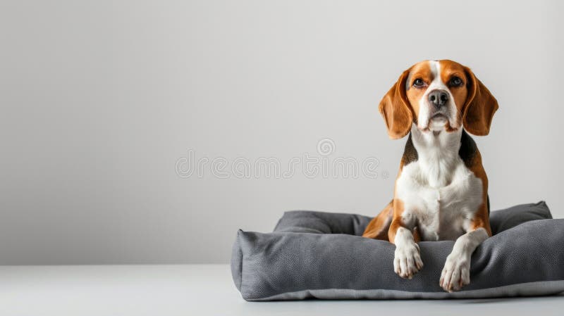 A Beagle Rests Elegantly on a Trendy Dog Bed in a Spacious, Minimalist ...