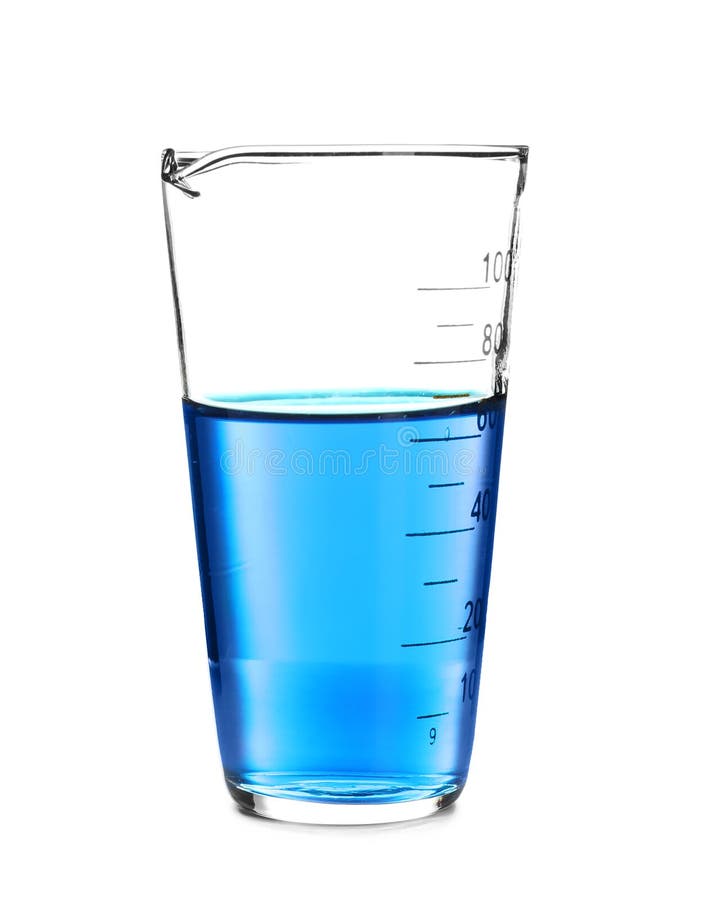 Beaker with blue liquid stock image. Image of laboratory - 3269555