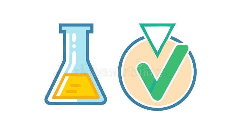 Beaker and Checkmark Medal, Lab Validation Achievement, Vector Design ...