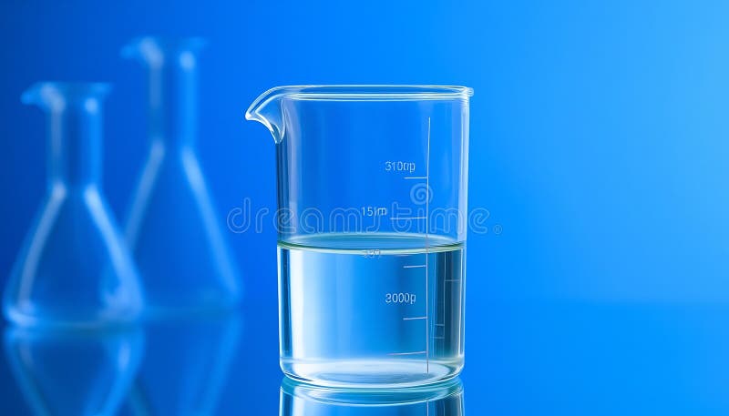 Beaker with Clear Liquid, Chemistry Lab Equipment and Science Glassware ...