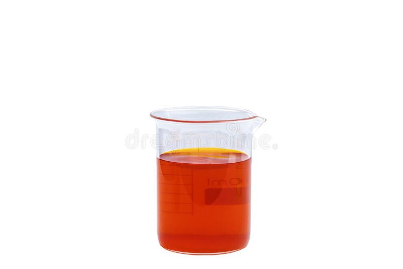 Beaker with Color Liquid Isolated on White. Stock Photo - Image of ...