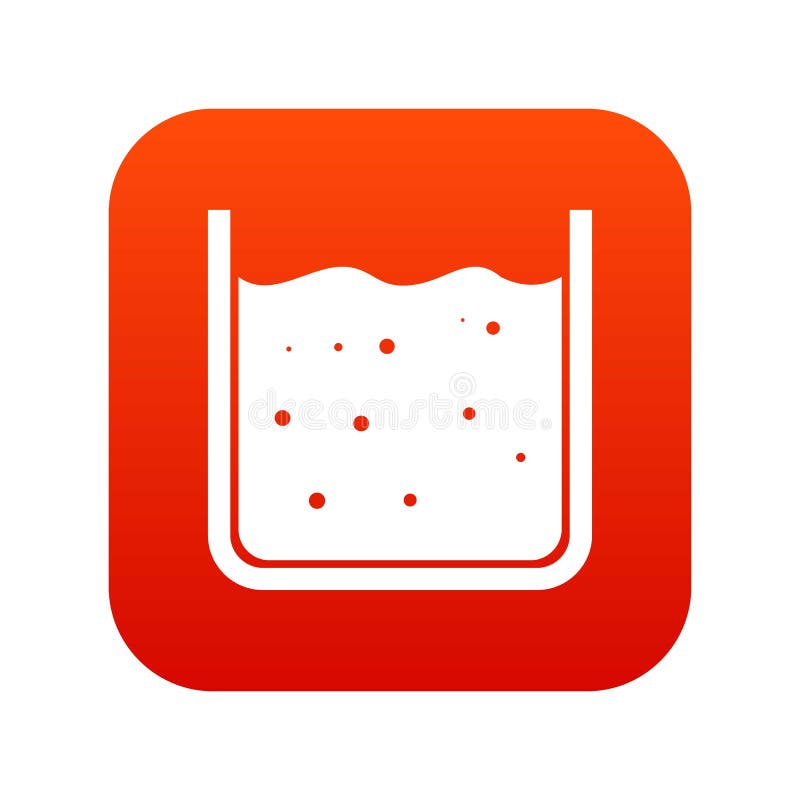 Beaker Filled with Liquid Icon Digital Red Stock Vector - Illustration ...