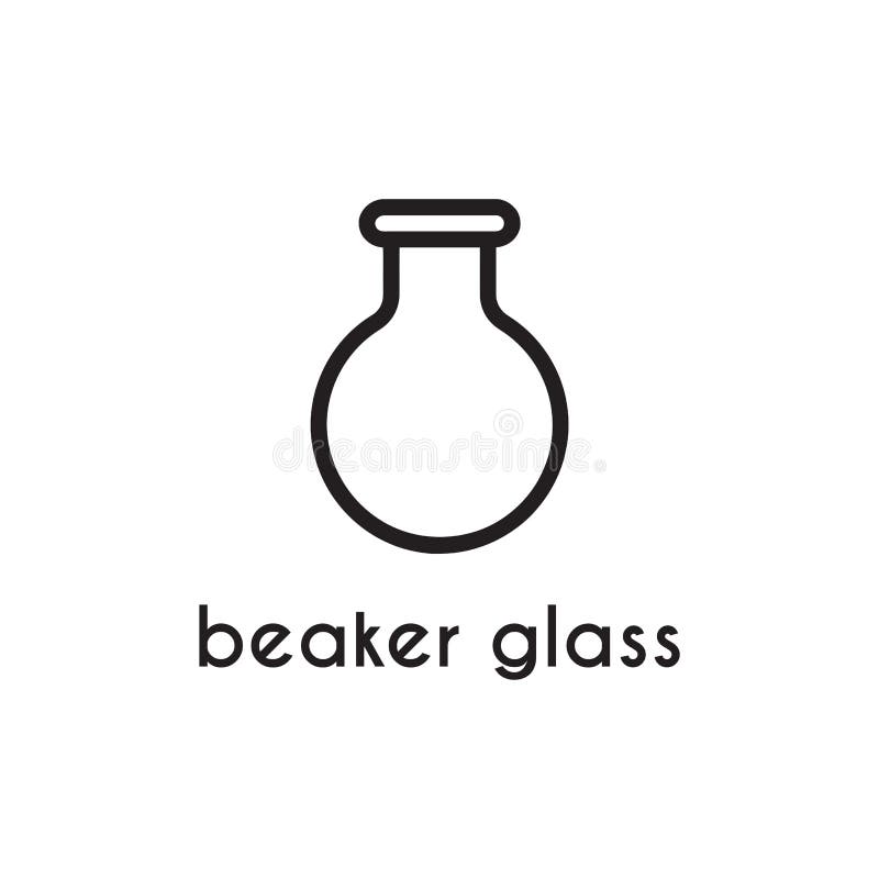 Beaker Glass Vector Icon Logo Design Template Stock Illustration ...