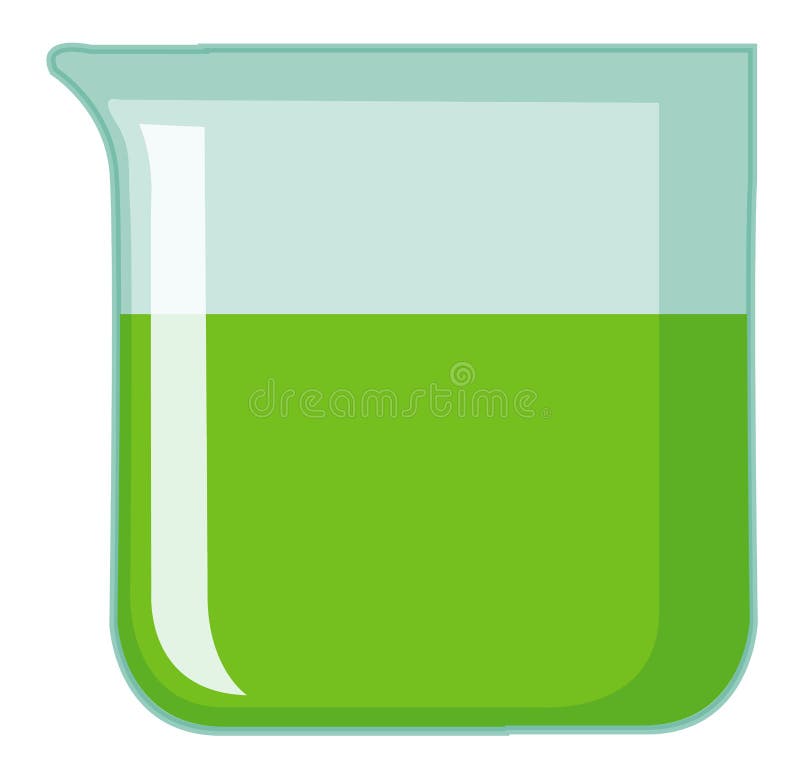Beaker with Green Liquid. Test Tube. Stock Illustration - Illustration ...