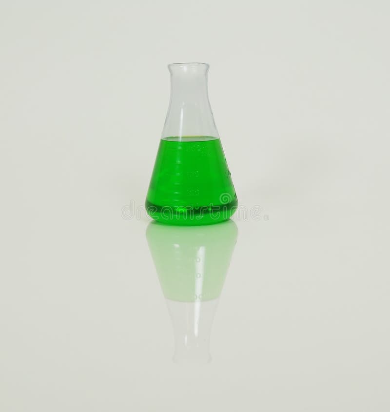 Beaker of green liquid stock image. Image of container - 7078921