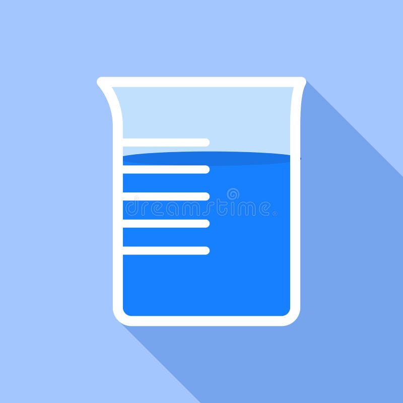 Beaker with Pure Blue Water Icon Circle Stock Vector - Illustration of ...