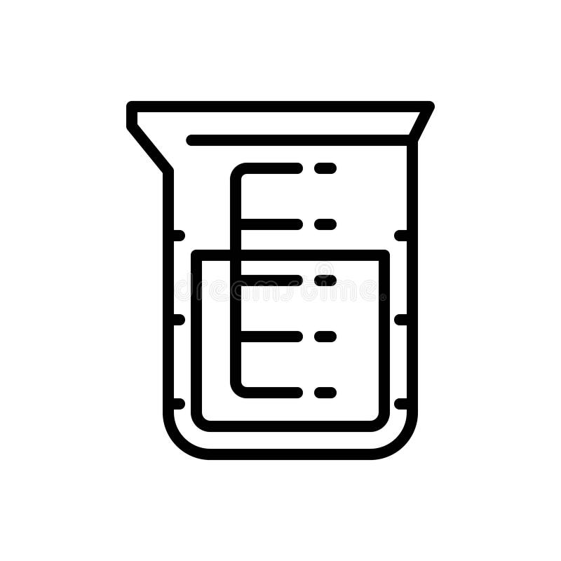 Black Line Icon for Beaker, Laboratory and Research Stock Vector ...