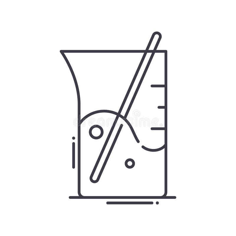 Beaker Icon, Linear Isolated Illustration, Thin Line Vector, Web Design ...