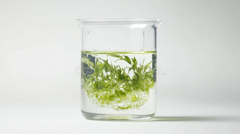 Beaker with Ionic Liquid Solution and Green Plant Material Inside Stock ...