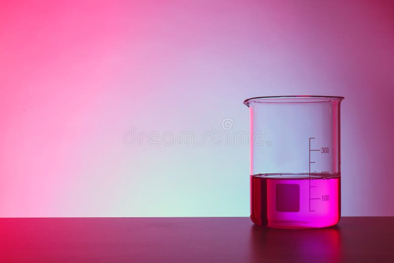 Beaker with Color Sample Isolated on White Stock Photo - Image of ...