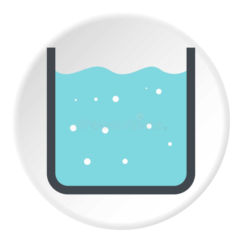 Beaker with Pure Blue Water Icon Circle Stock Vector - Illustration of ...