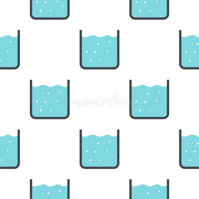 Beaker with Pure Blue Water Icon, Flat Style Stock Vector ...