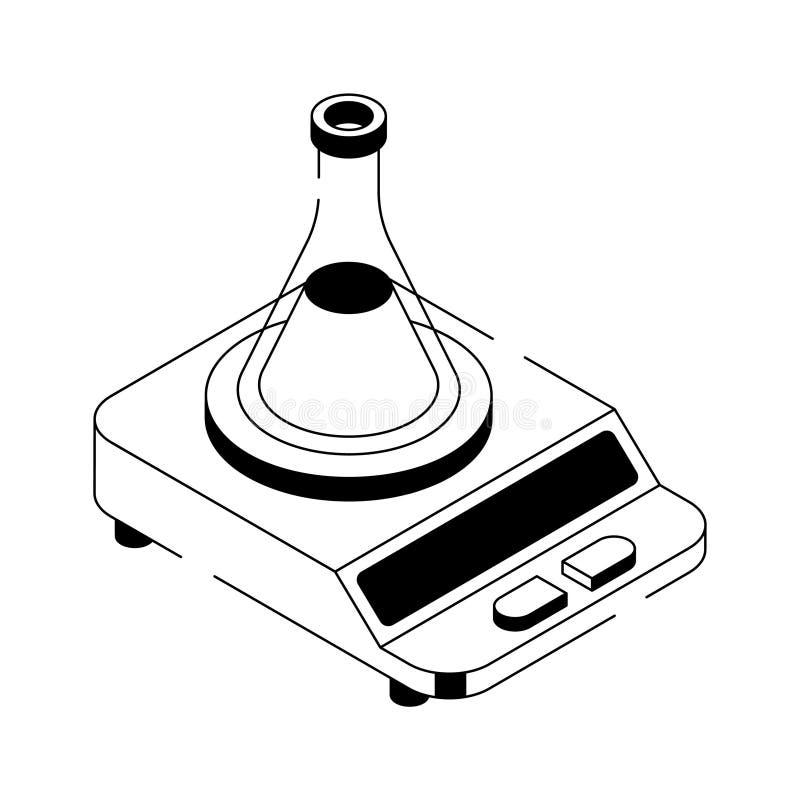 Beaker and Scale for Lab Experiments and Chemical Analysis Stock Vector ...