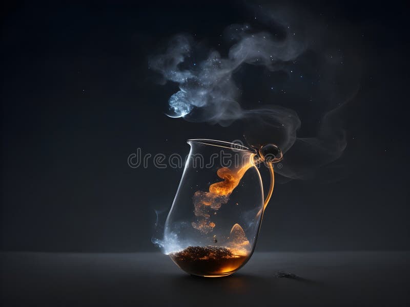 Beaker with Smoke, Dark Background Illustration Stock Illustration ...