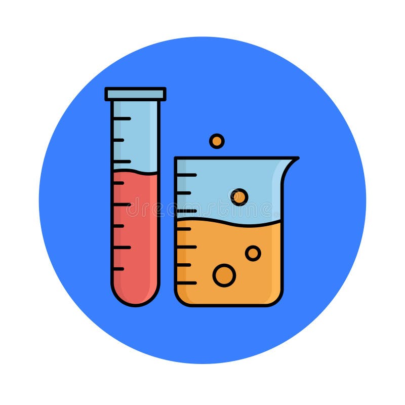 Beaker with Test Tube Isolated Vector Icon that Can Be Easily Modified ...