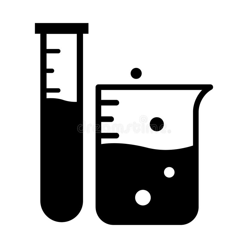Beaker with Test Tube Isolated Vector Icon that Can Be Easily Modified ...
