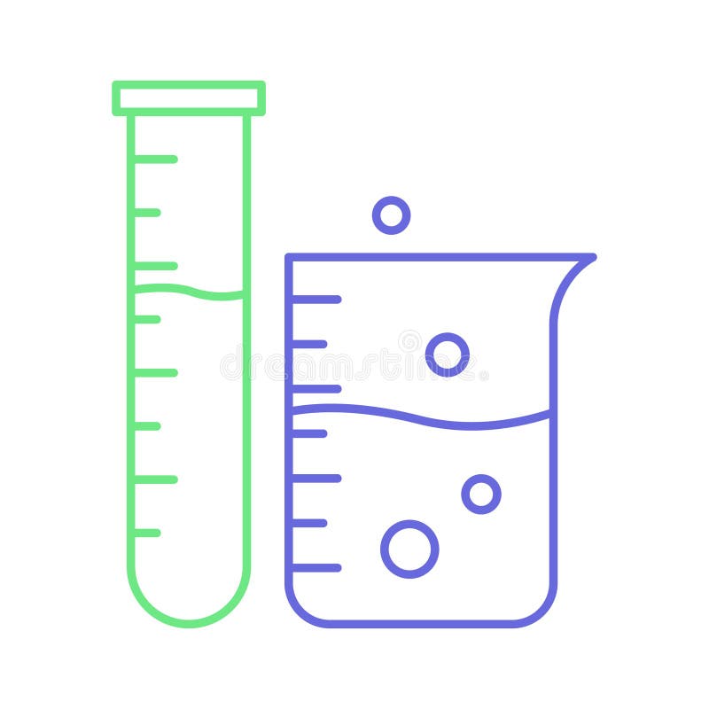 Beaker with Test Tube Isolated Vector Icon that Can Be Easily Modified ...