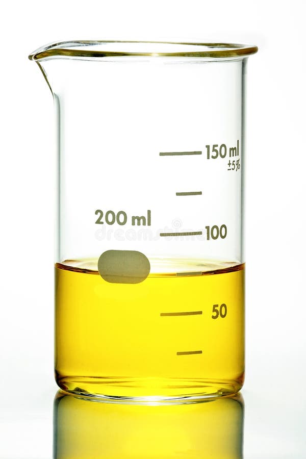 Beaker with Yellow Liquid on White Stock Photo - Image of analytic ...