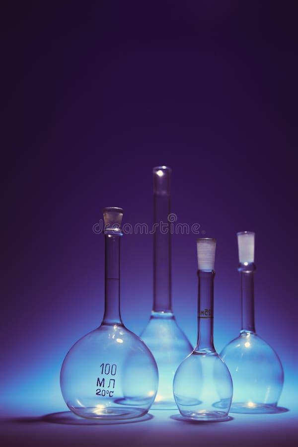 Beakers stock photo. Image of chemical, background, transparent - 141764560